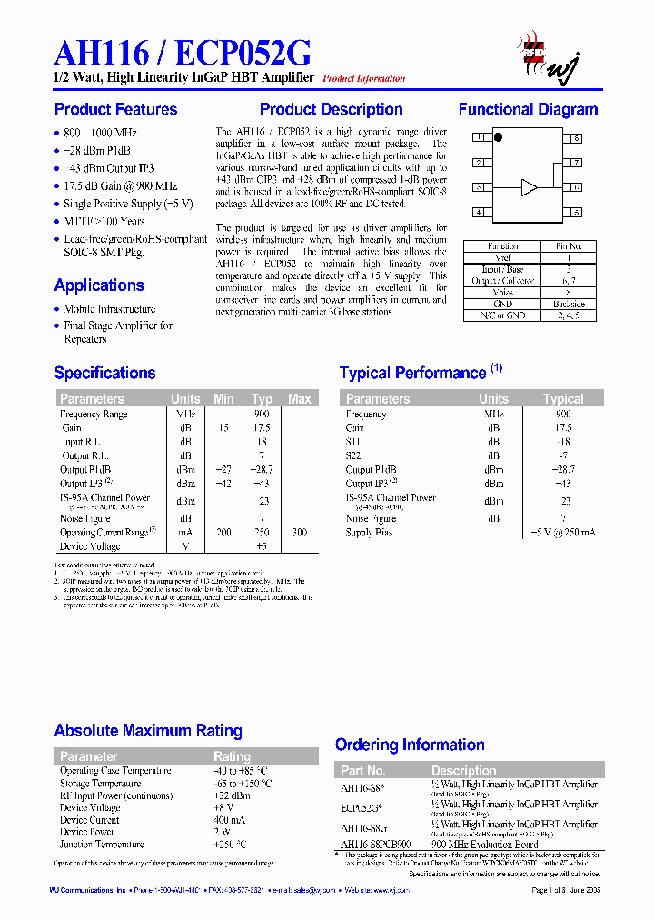 AH116-S8_677051.PDF Datasheet Download --- IC-ON-LINE