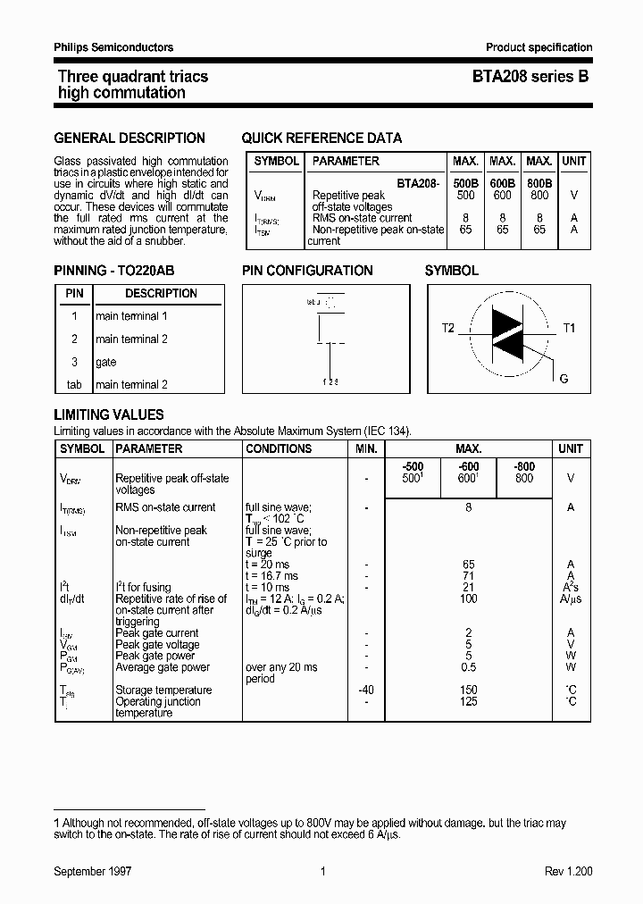 BTA208-600B_568636.PDF Datasheet Download --- IC-ON-LINE