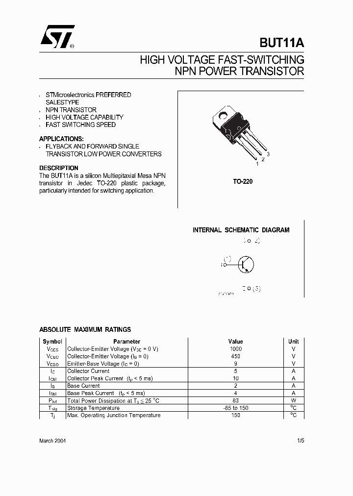 BUT11A04_736143.PDF Datasheet Download --- IC-ON-LINE
