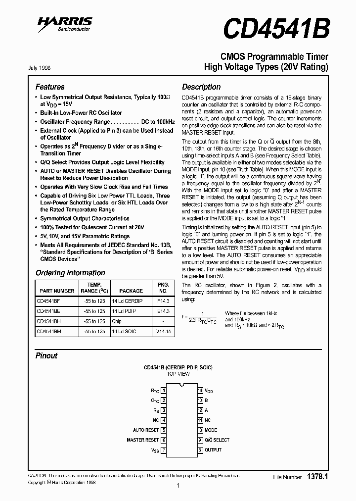 CD4541B_600835.PDF Datasheet Download --- IC-ON-LINE