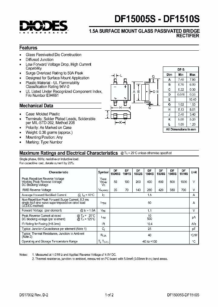 DF15005S_143905.PDF Datasheet Download --- IC-ON-LINE