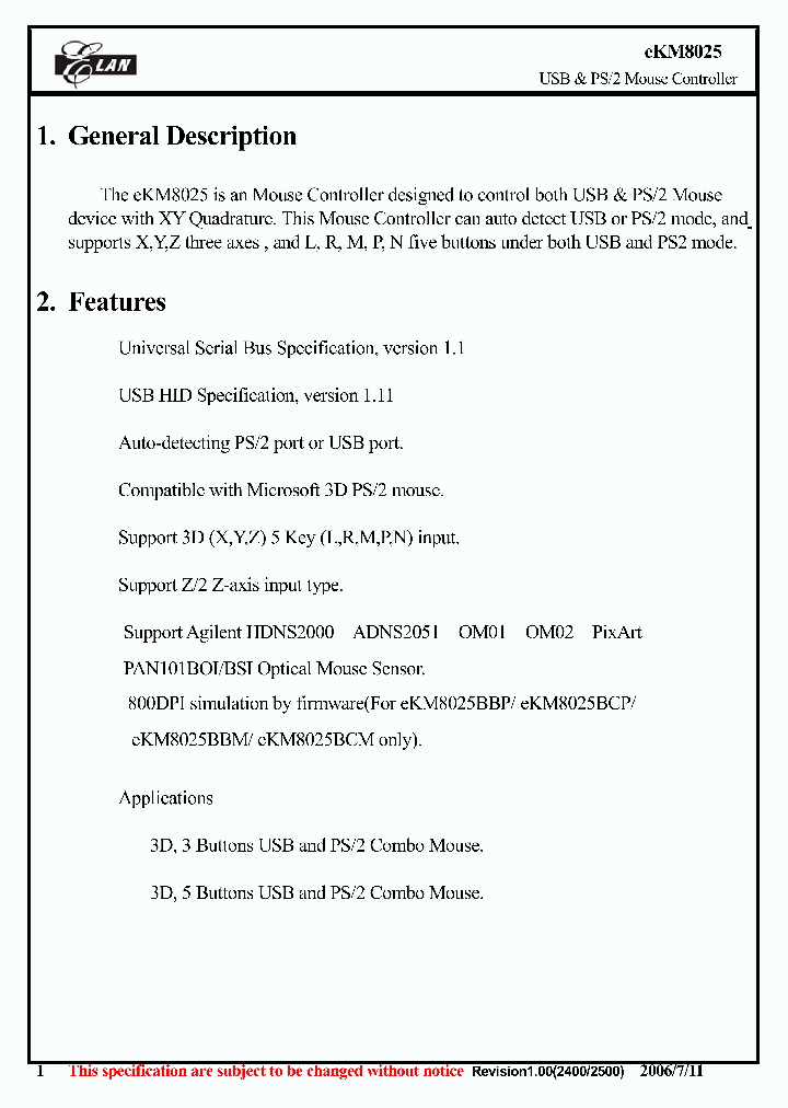 EKM8025_628405.PDF Datasheet Download --- IC-ON-LINE