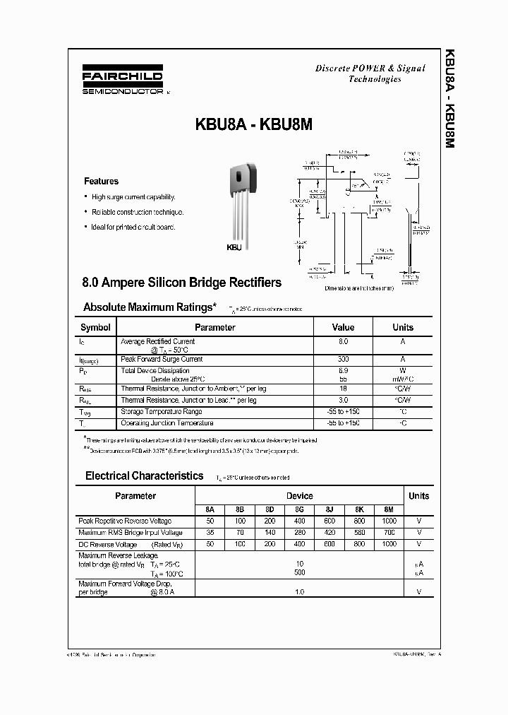 KBU8K_186250.PDF Datasheet Download --- IC-ON-LINE