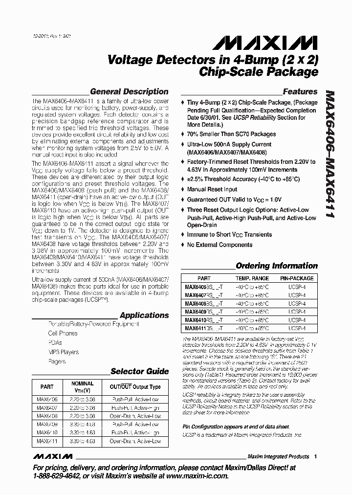 MAX6410_292612.PDF Datasheet Download --- IC-ON-LINE