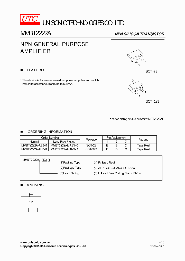 MMBT2222A-AE3-R_602197.PDF Datasheet Download --- IC-ON-LINE