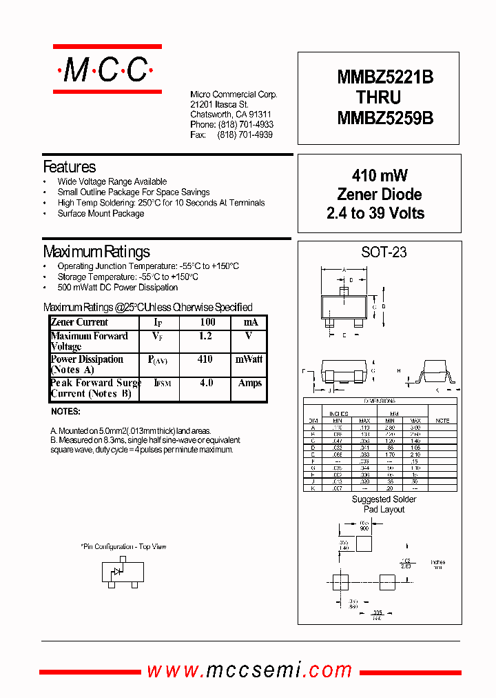 MMBZ5222B_32146.PDF Datasheet Download --- IC-ON-LINE