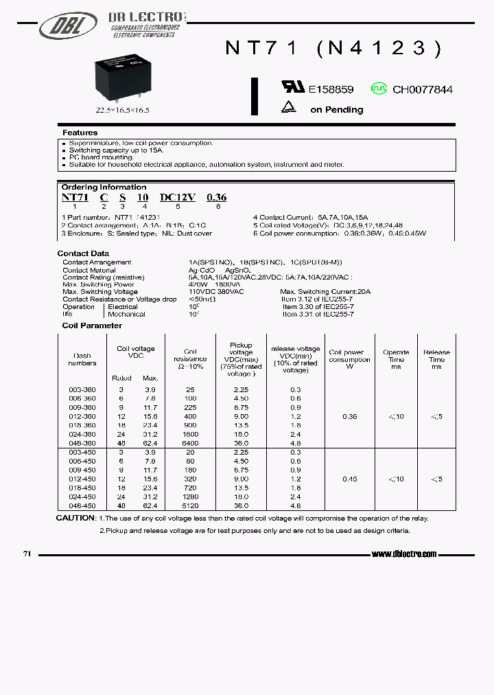 NT71_560289.PDF Datasheet Download --- IC-ON-LINE