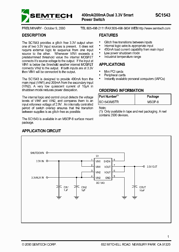 Sc1543imstr593482pdf Datasheet Download Ic On Line