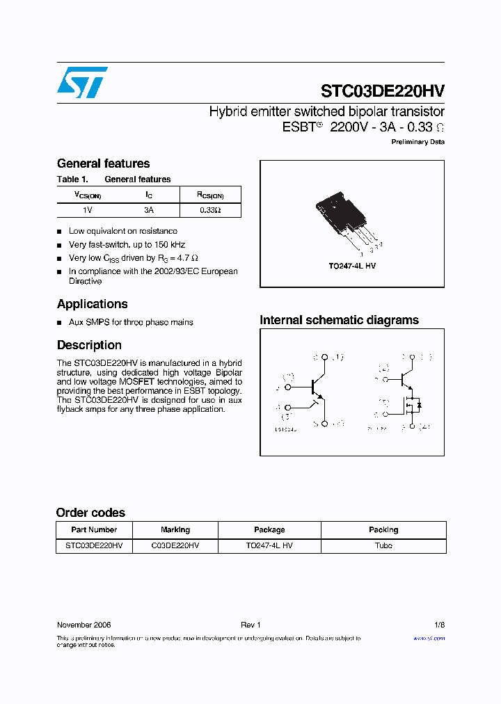 STC03DE220HV_737472.PDF Datasheet Download --- IC-ON-LINE