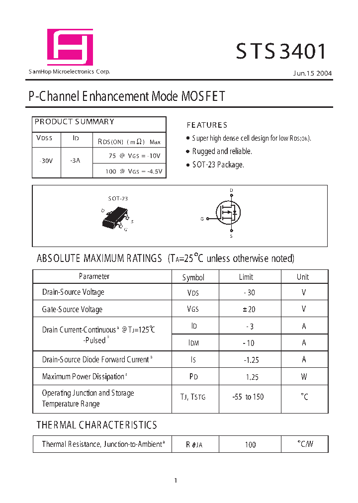 STS3401_637242.PDF Datasheet Download --- IC-ON-LINE