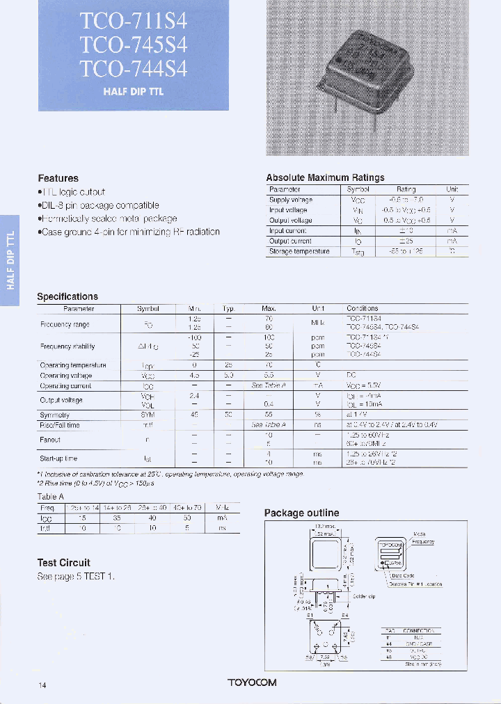 TCO-745S4_699306.PDF Datasheet Download --- IC-ON-LINE