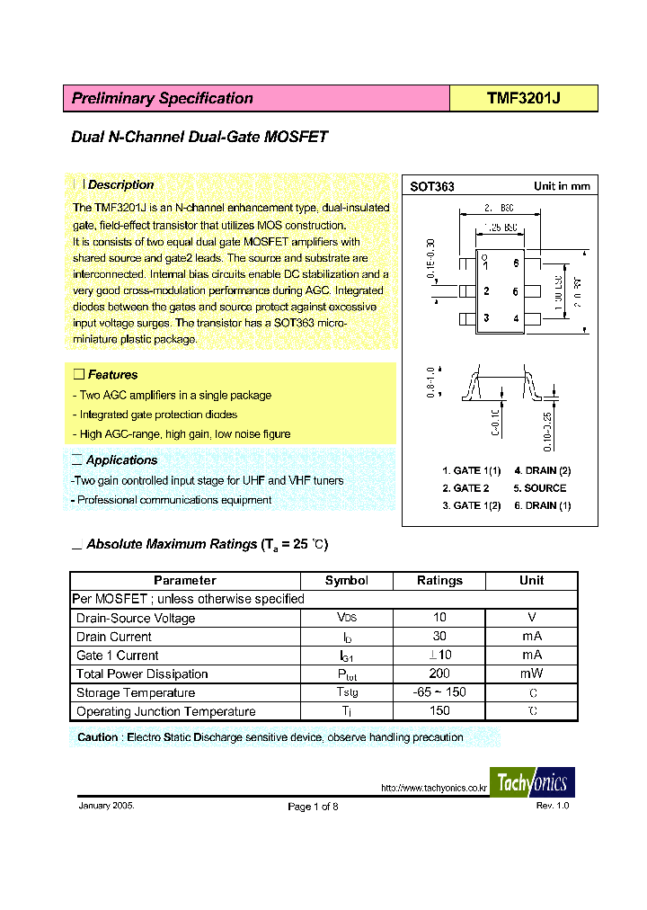 TMF3201J_654297.PDF Datasheet Download --- IC-ON-LINE