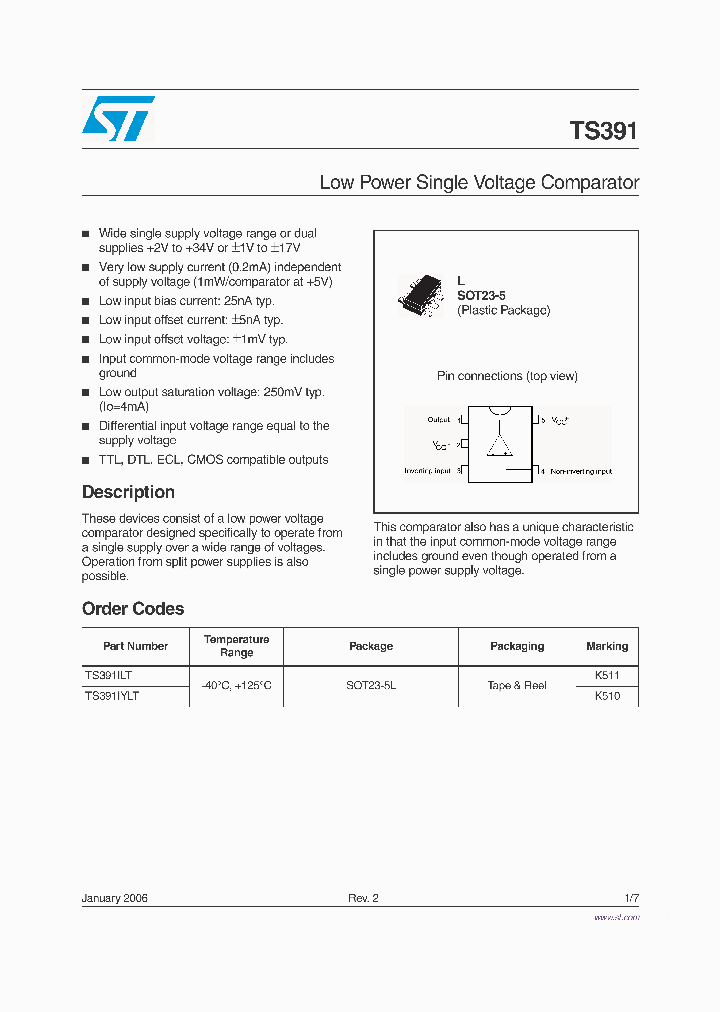 TS391ILT_735147.PDF Datasheet Download --- IC-ON-LINE