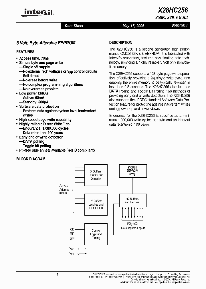 X28HC256DMB-12_709514.PDF Datasheet Download --- IC-ON-LINE