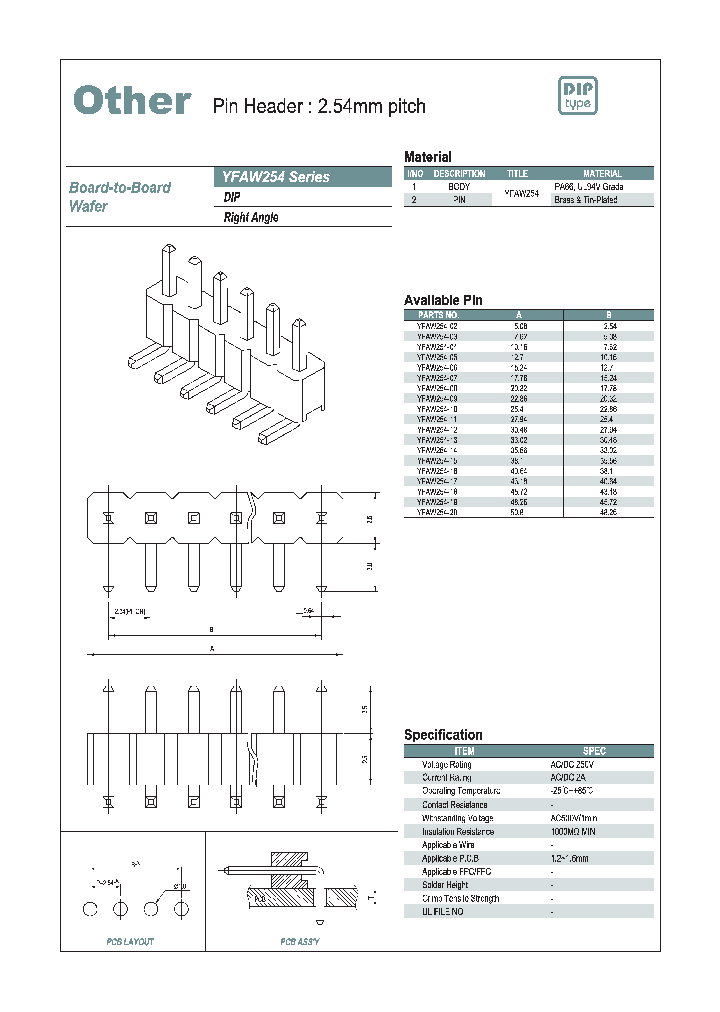 YFAW254-04_649989.PDF Datasheet Download --- IC-ON-LINE