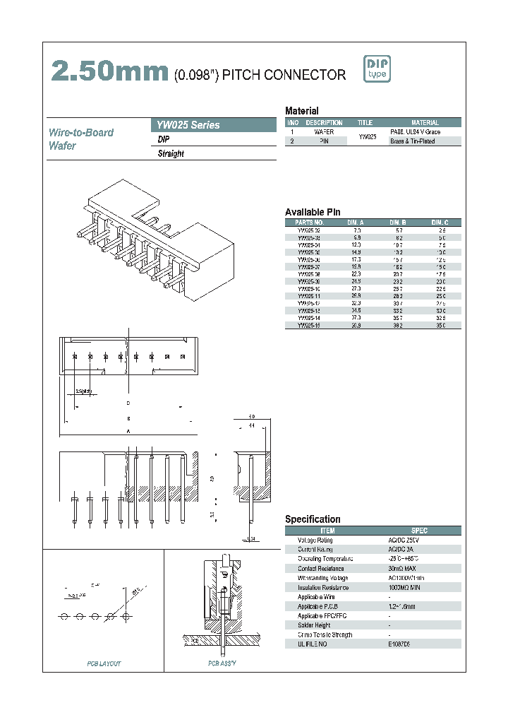 YW025-04_650272.PDF Datasheet Download --- IC-ON-LINE
