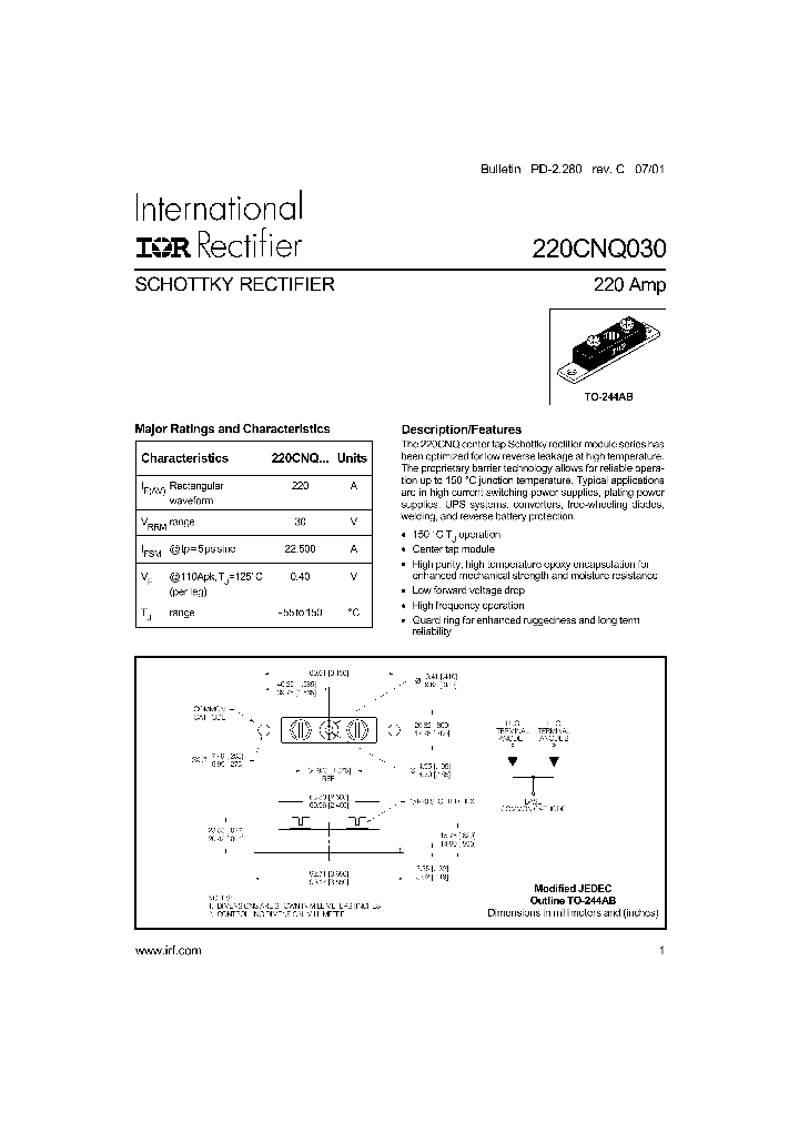 220CNQ030_952354.PDF Datasheet Download --- IC-ON-LINE