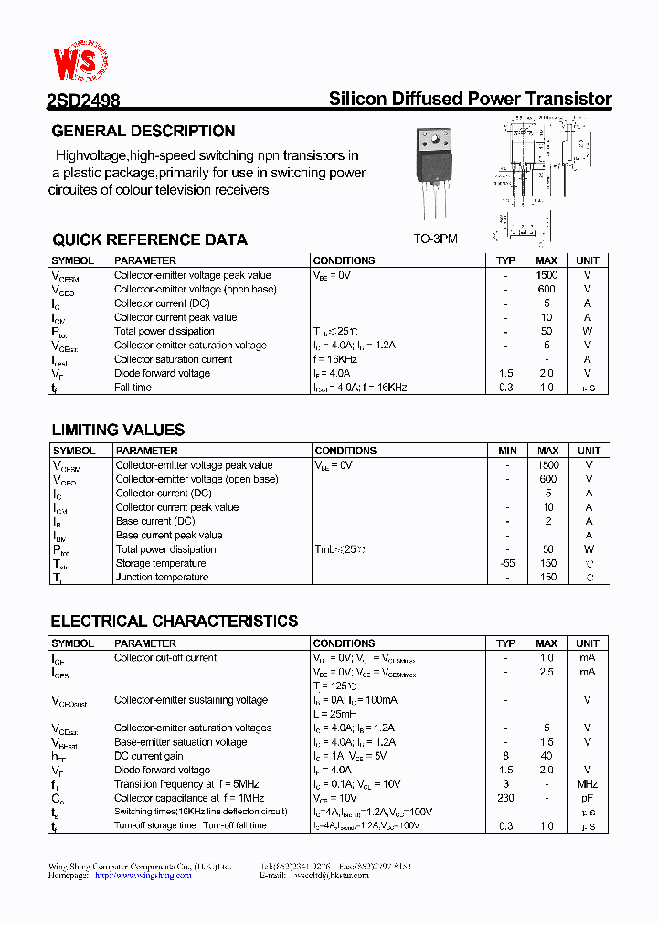 2SD2498_949681.PDF Datasheet Download --- IC-ON-LINE