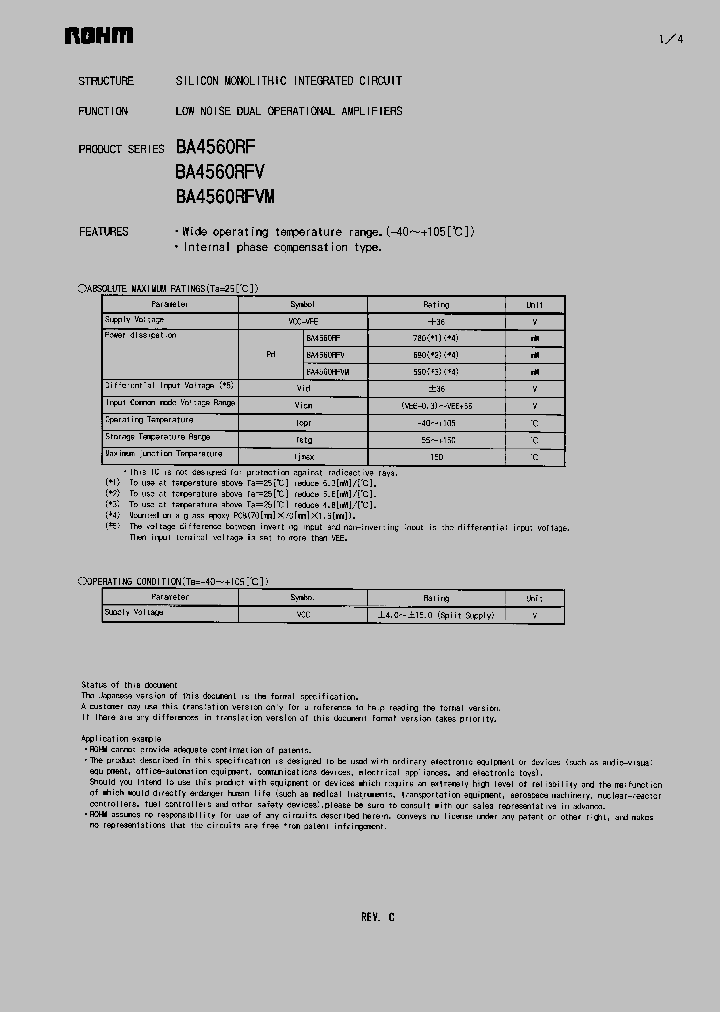 BA4560RFV_901112.PDF Datasheet Download --- IC-ON-LINE