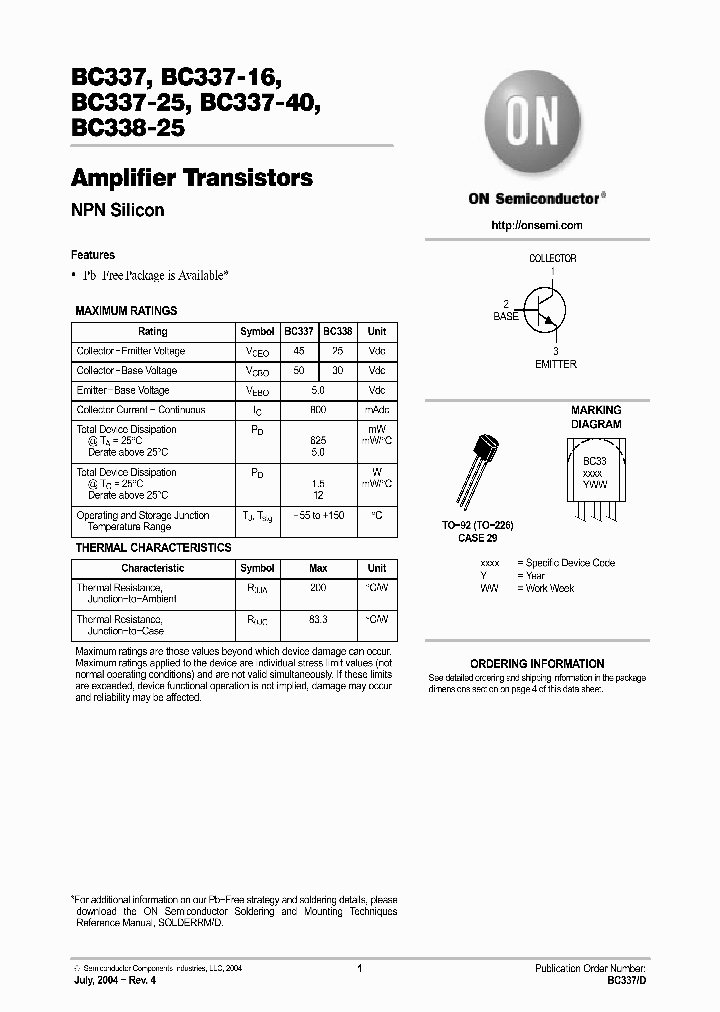 BC337-25ZL1_905891.PDF Datasheet Download --- IC-ON-LINE