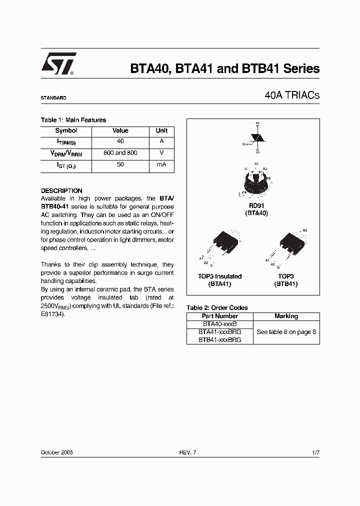 BTB40-800BRG_958616.PDF Datasheet Download --- IC-ON-LINE