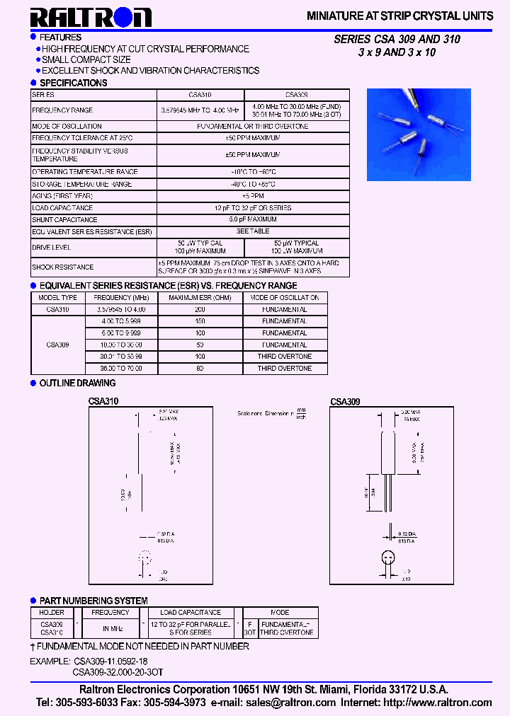 CSA310_672323.PDF Datasheet Download --- IC-ON-LINE