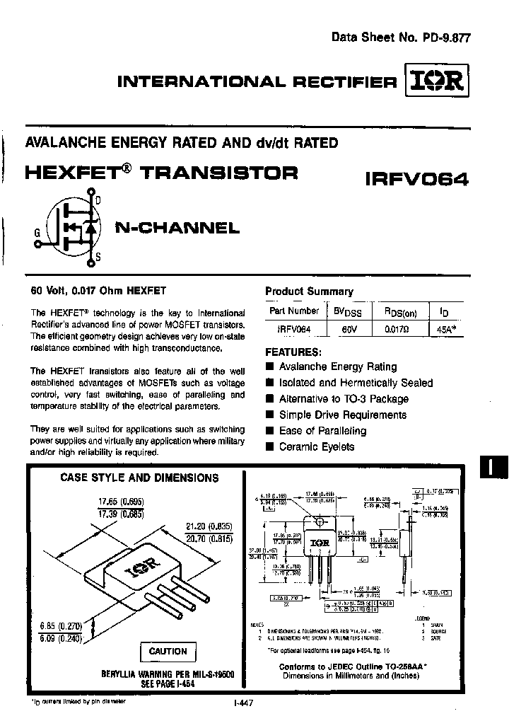 IRFV064_600566.PDF Datasheet Download --- IC-ON-LINE
