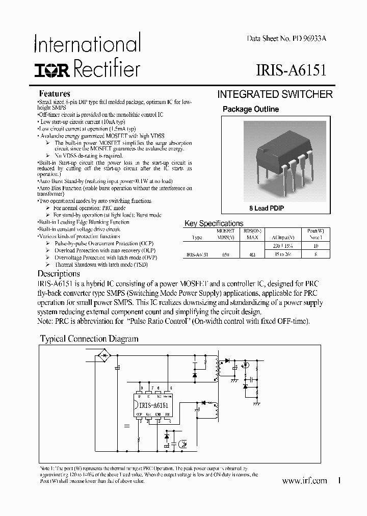 IRIS-A6151_611493.PDF Datasheet Download --- IC-ON-LINE