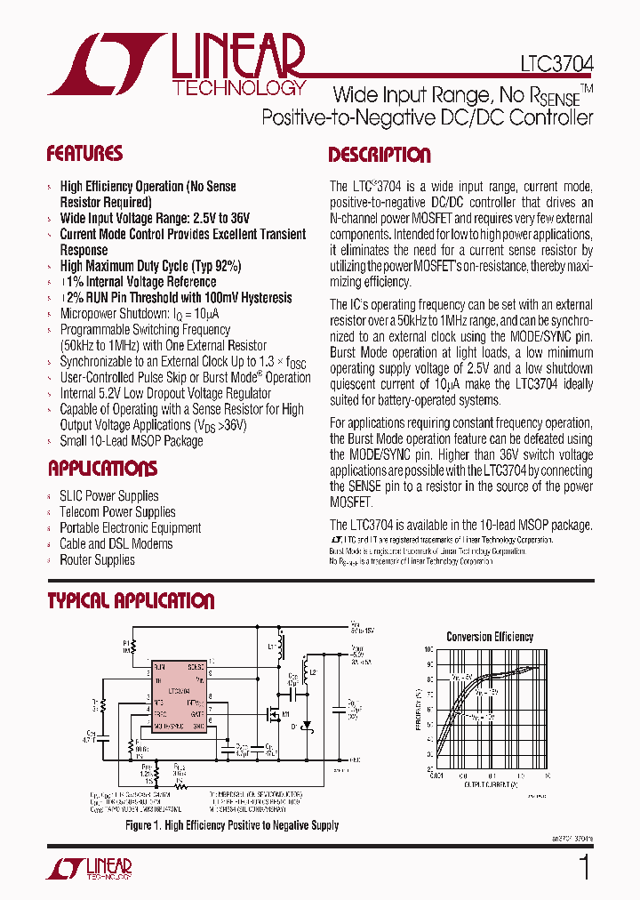 LTC3704EMS_781157.PDF Datasheet Download --- IC-ON-LINE