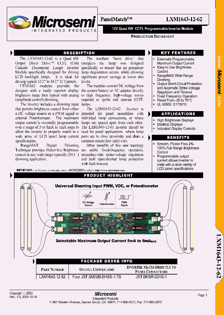 LXM1643-12-62_673317.PDF Datasheet Download --- IC-ON-LINE
