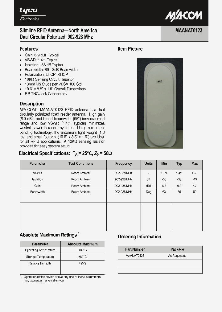 MAANAT0123_615128.PDF Datasheet Download --- IC-ON-LINE
