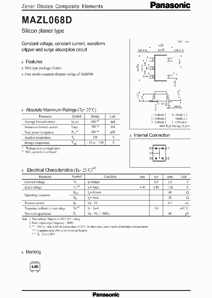MAZL068D_940118.PDF Datasheet Download --- IC-ON-LINE