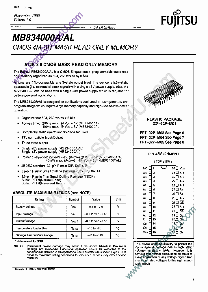 MB834000A_911289.PDF Datasheet Download --- IC-ON-LINE