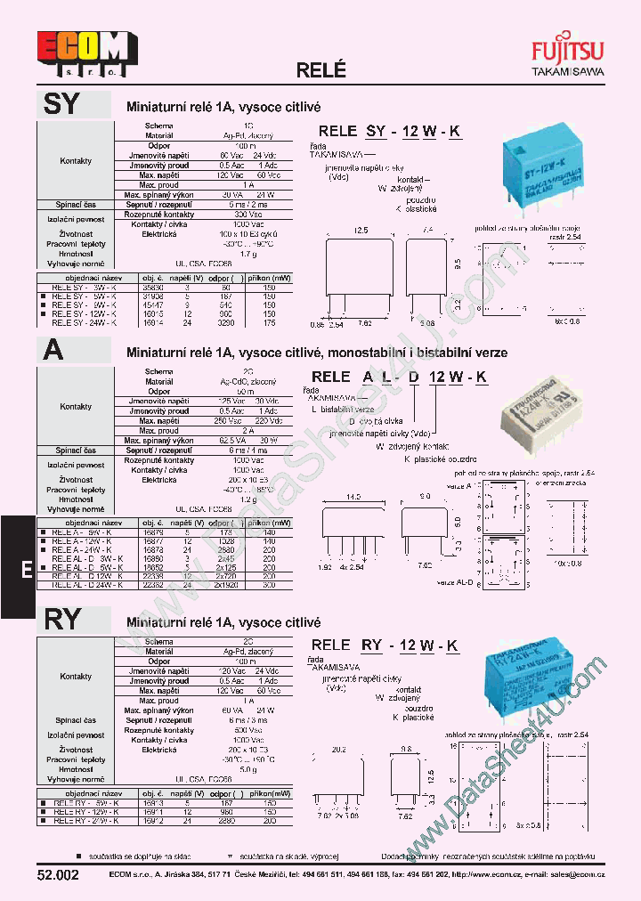 RY5W-K_917144.PDF Datasheet Download --- IC-ON-LINE