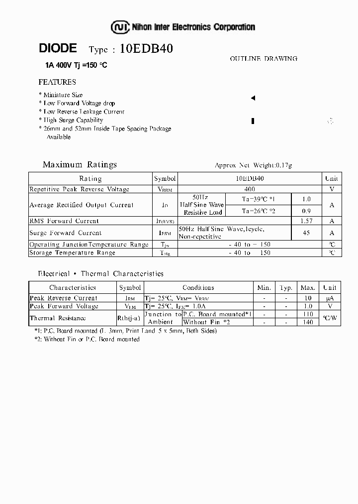 10EDB40_1068177.PDF Datasheet Download --- IC-ON-LINE