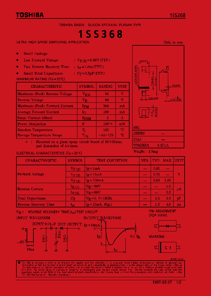1SS368_1162945.PDF Datasheet Download --- IC-ON-LINE