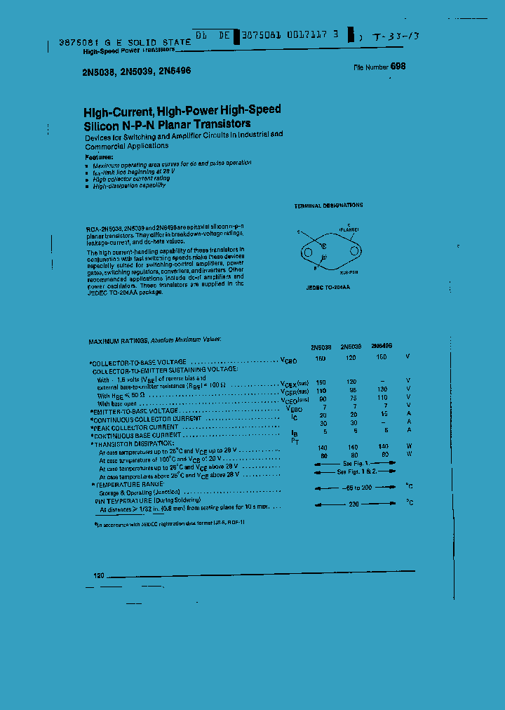 2N6496_1040713.PDF Datasheet Download --- IC-ON-LINE
