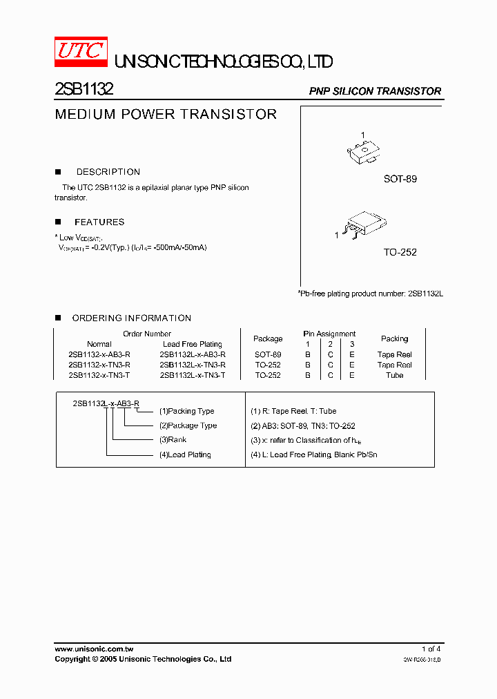 2SB1132_1073440.PDF Datasheet Download --- IC-ON-LINE
