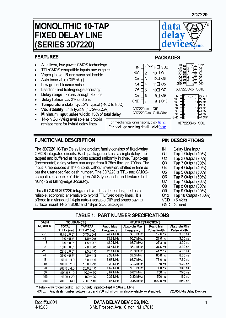3D7220S-700_1199490.PDF Datasheet Download --- IC-ON-LINE