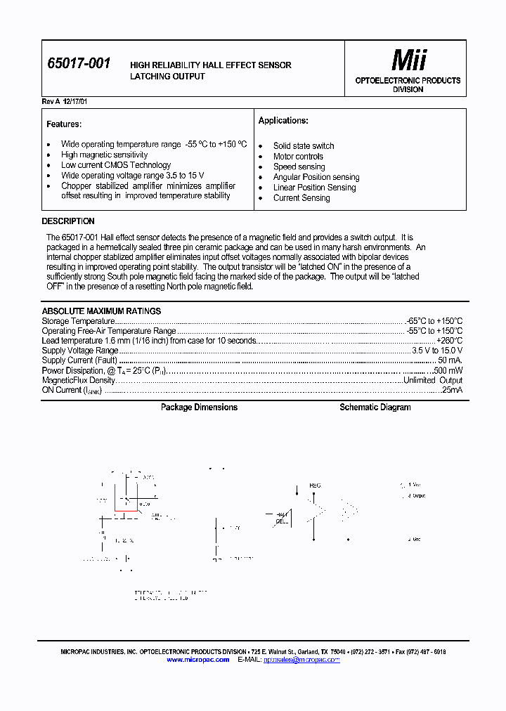 65017-001_1200954.PDF Datasheet Download --- IC-ON-LINE