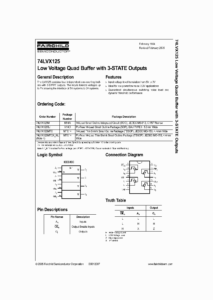 74LVX125MTC_1029885.PDF Datasheet Download --- IC-ON-LINE