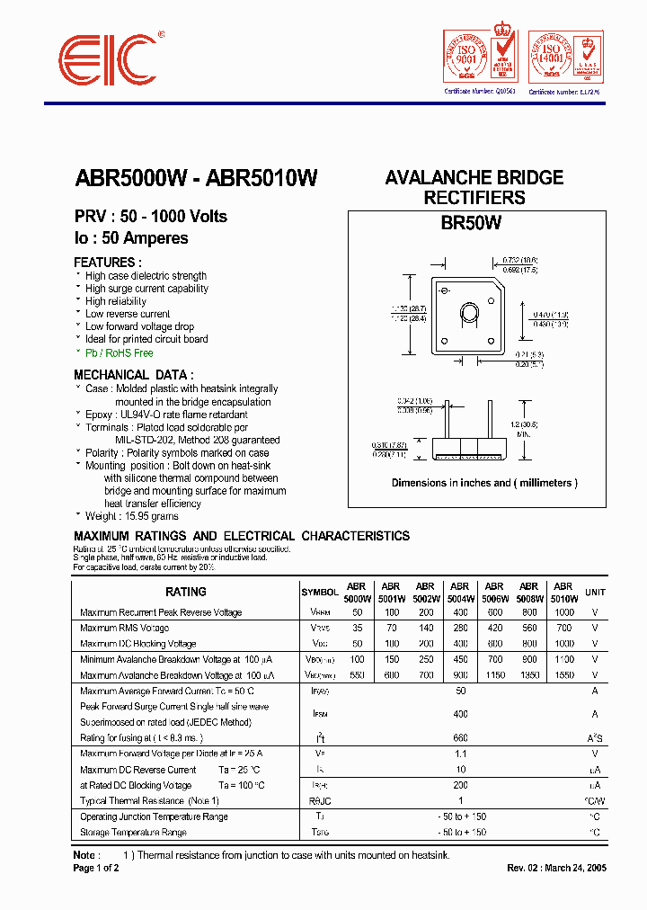 ABR5010W_1205310.PDF Datasheet Download --- IC-ON-LINE