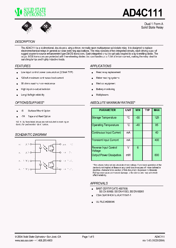 AD4C111_1205884.PDF Datasheet Download --- IC-ON-LINE