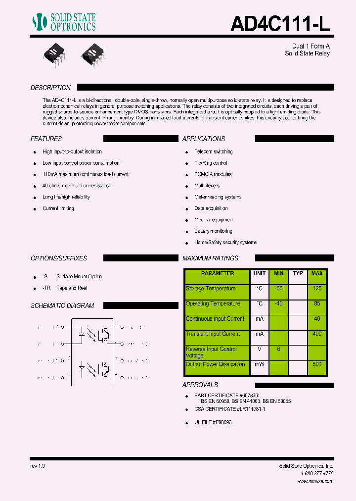 Ad4c111 L1205886pdf Datasheet Download Ic On Line