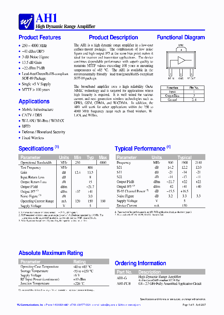 AH1-PCB_1208256.PDF Datasheet Download --- IC-ON-LINE