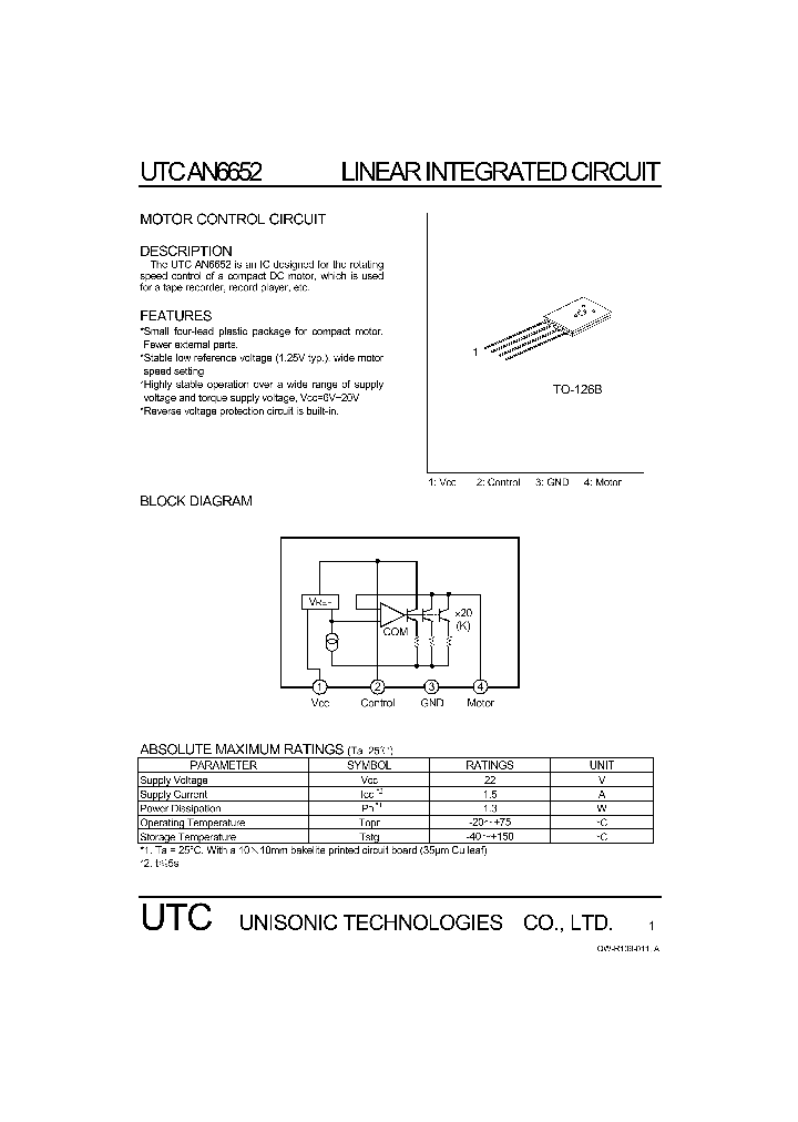 AN6652_1209955.PDF Datasheet Download --- IC-ON-LINE