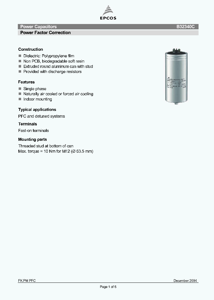 B32340C_1169326.PDF Datasheet Download --- IC-ON-LINE