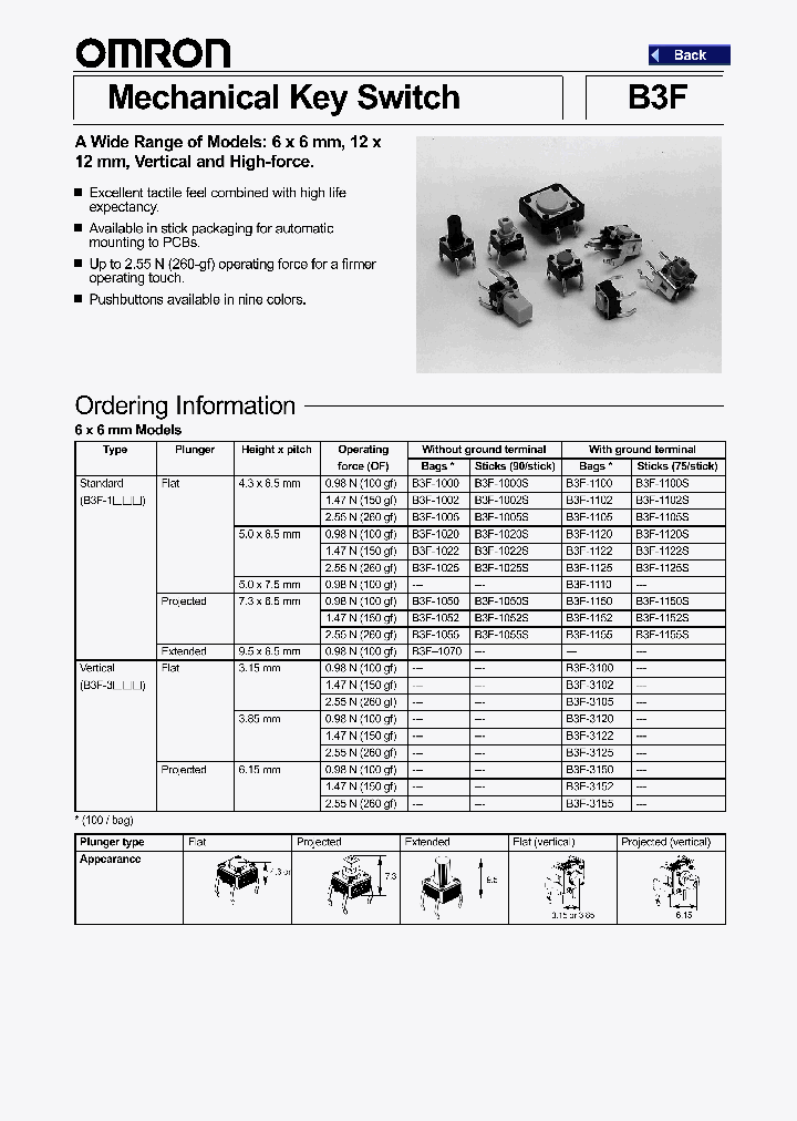 B3F_1189324.PDF Datasheet Download --- IC-ON-LINE