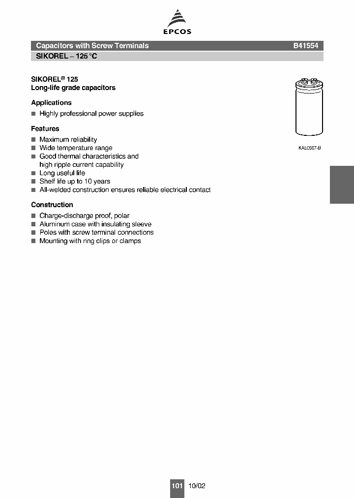B41554E9688Q000_1215948.PDF Datasheet Download --- IC-ON-LINE