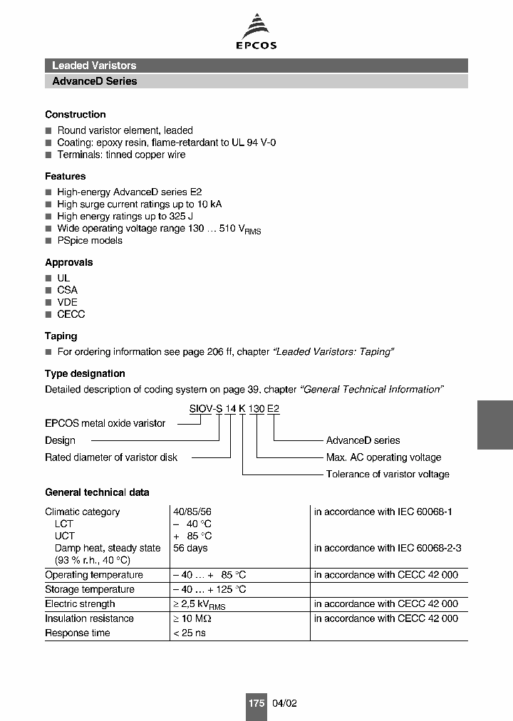 B72220S2251K101_925661.PDF Datasheet Download --- IC-ON-LINE